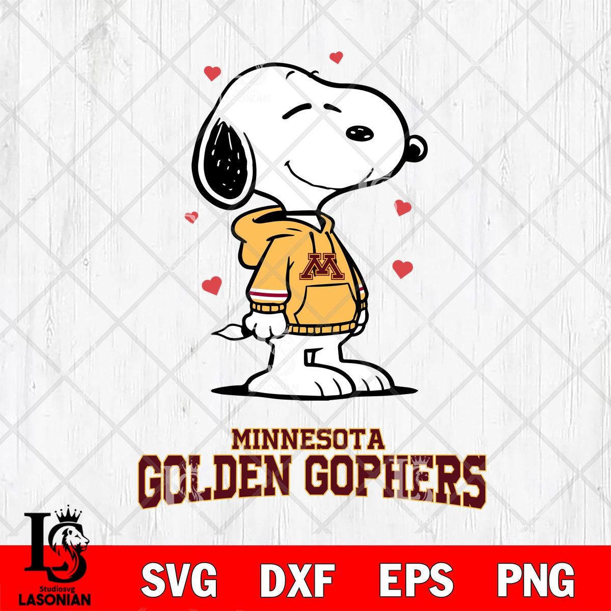 Minnesota Golden Gophers Adorable Snoopy Valentine File cut , Criucut ...