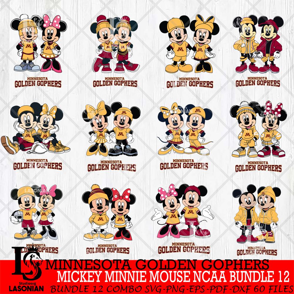 Minnesota Golden Gophers Mickey Minnie Mouse NCAA Bundle 12 – lasoniansvg
