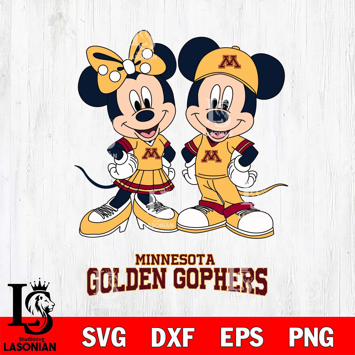 Minnesota Golden Gophers Mickey Minnie Mouse rugby ball – lasoniansvg