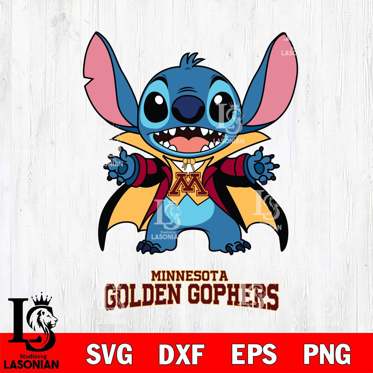 Minnesota Golden Gophers Stitch Vampire halloween – lasoniansvg
