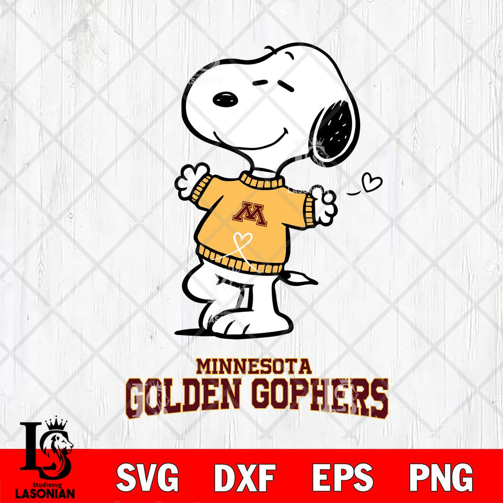 Minnesota Golden Gophers snoopy cartoon illustration File cut , Criucut ...