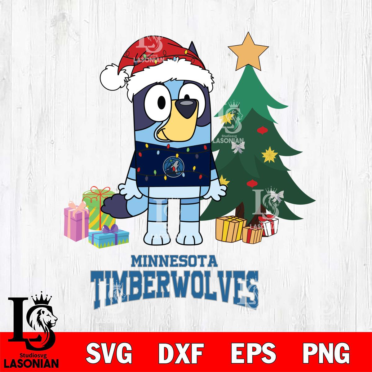 Minnesota Timberwolves Christmas Bluey Tree Sport – lasoniansvg