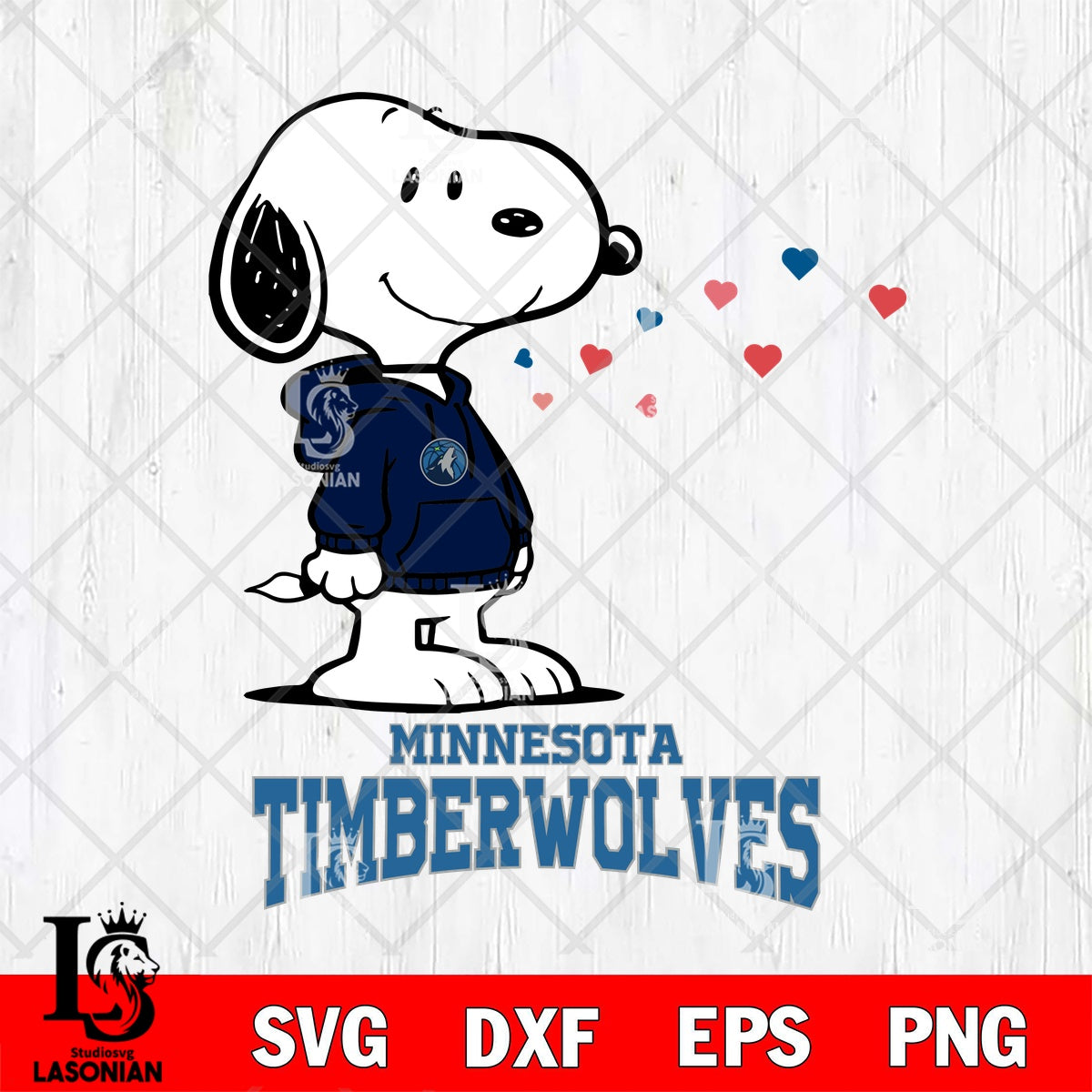 Minnesota Timberwolves Valentine Snoopy with Heart File cut , Criucut ...