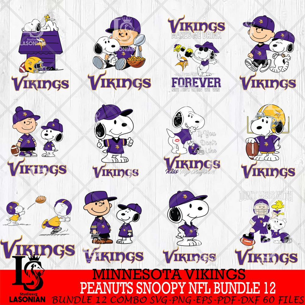 Minnesota Vikings Peanuts Snoopy Player NFL Bundle 12 – lasoniansvg