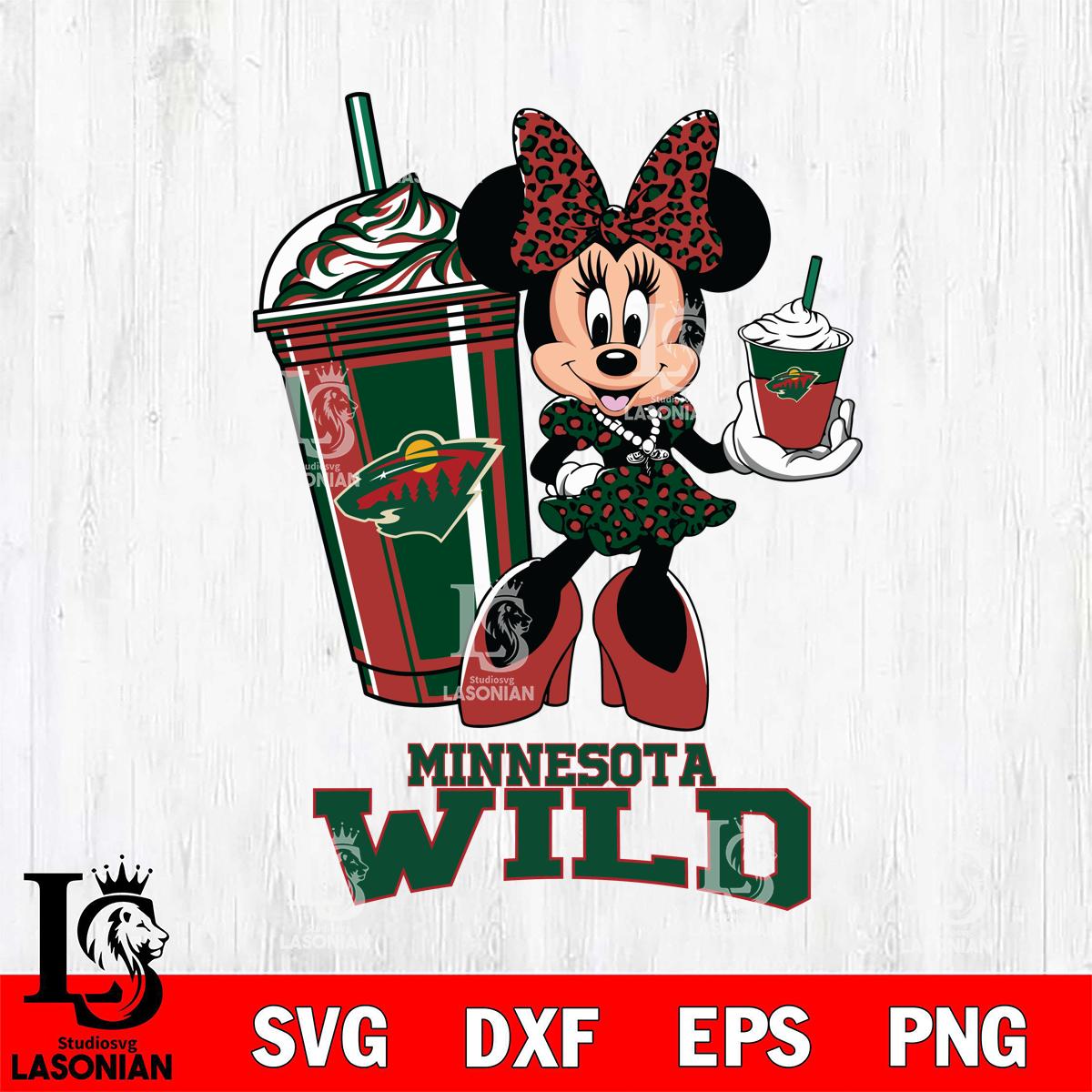 Minnesota Wild Minnie Mouse Fan And Coffee – lasoniansvg