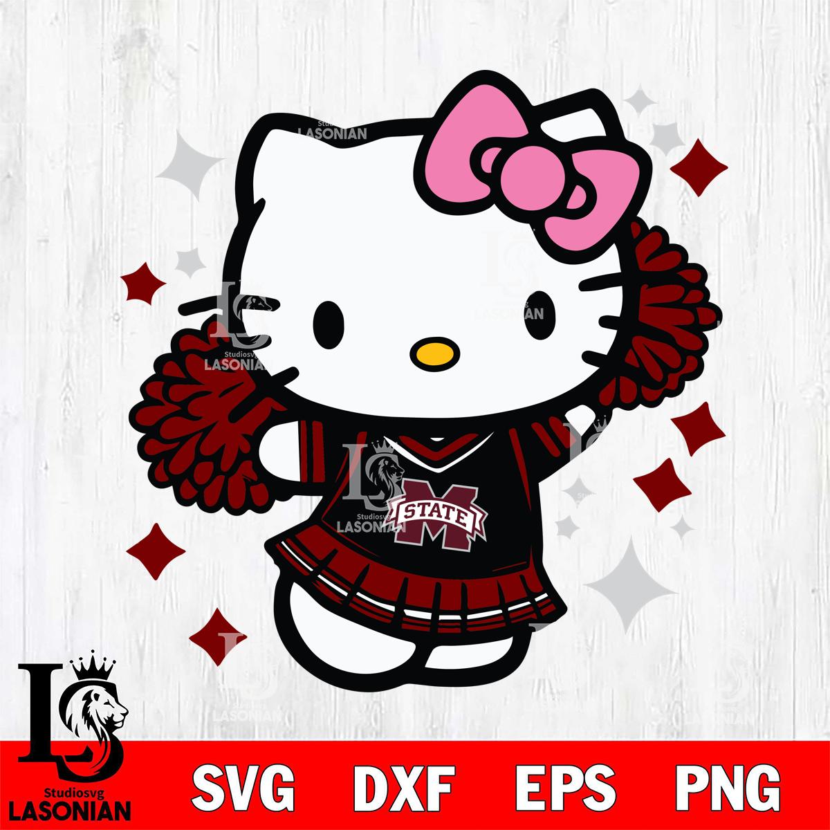Mississippi State Bulldogs Hello Kitty Cheerleader 4 – lasoniansvg