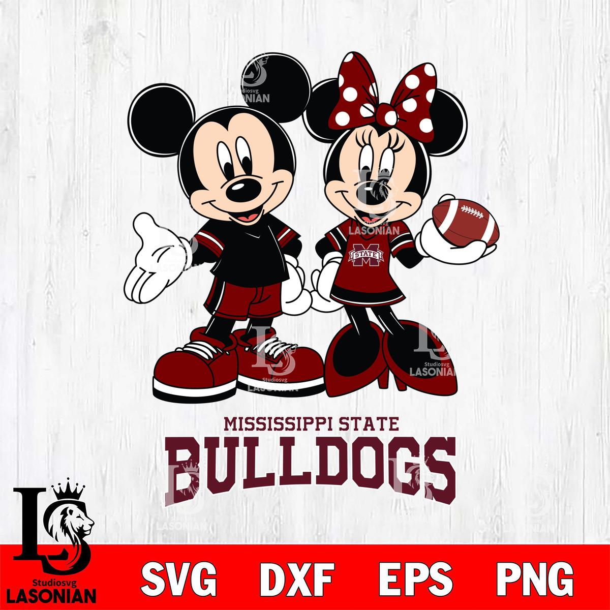 Mississippi State Bulldogs Mickey Minnie Football – lasoniansvg