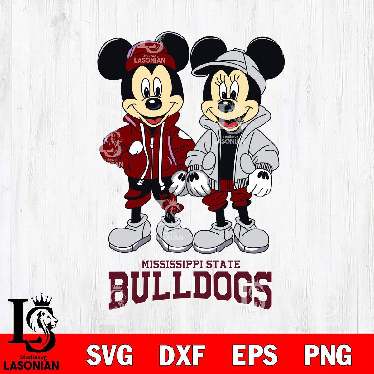 Mississippi State Bulldogs Mickey Minnie Mouse Football – lasoniansvg