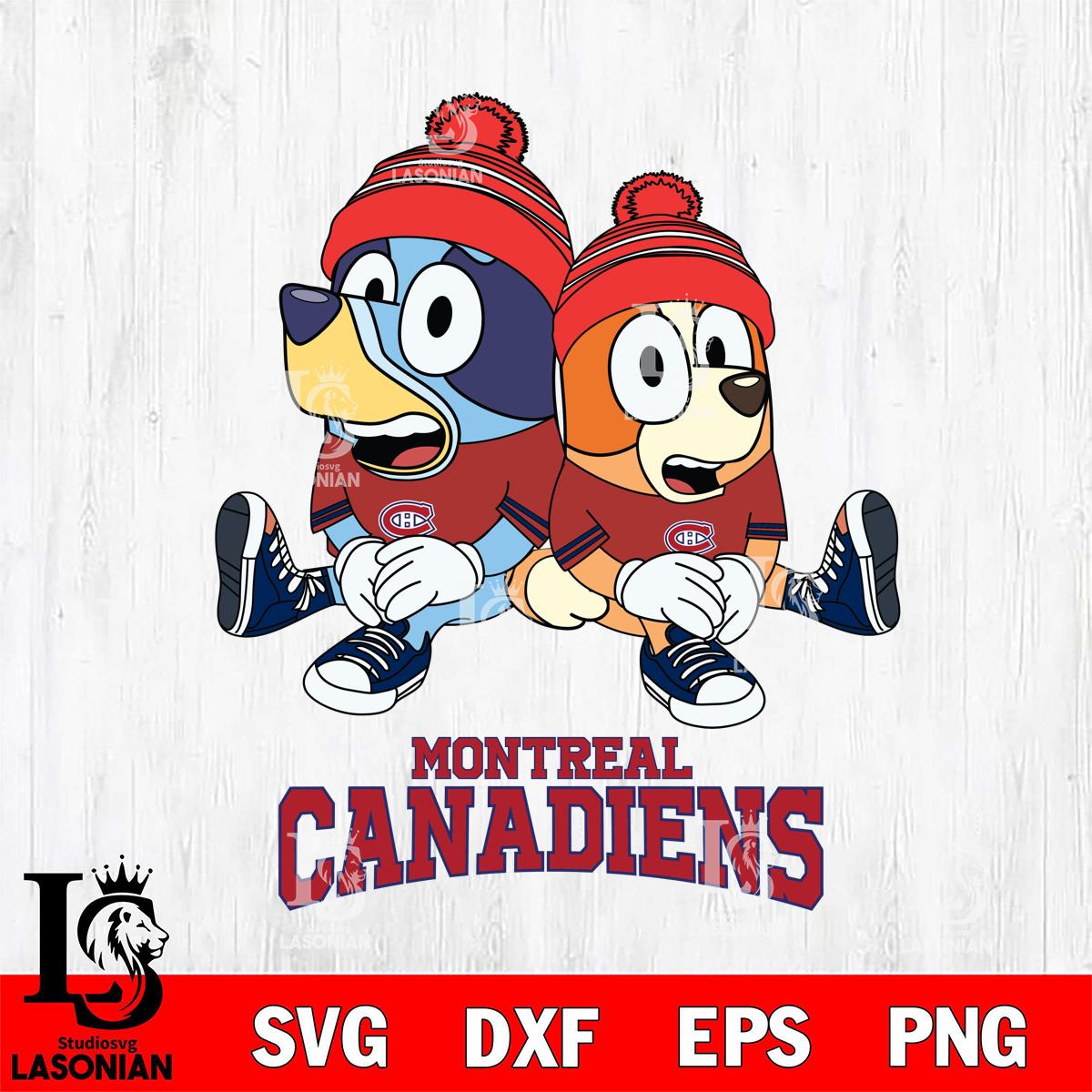 Montreal Canadiens Christmas Bluey & Bingo Sit – lasoniansvg