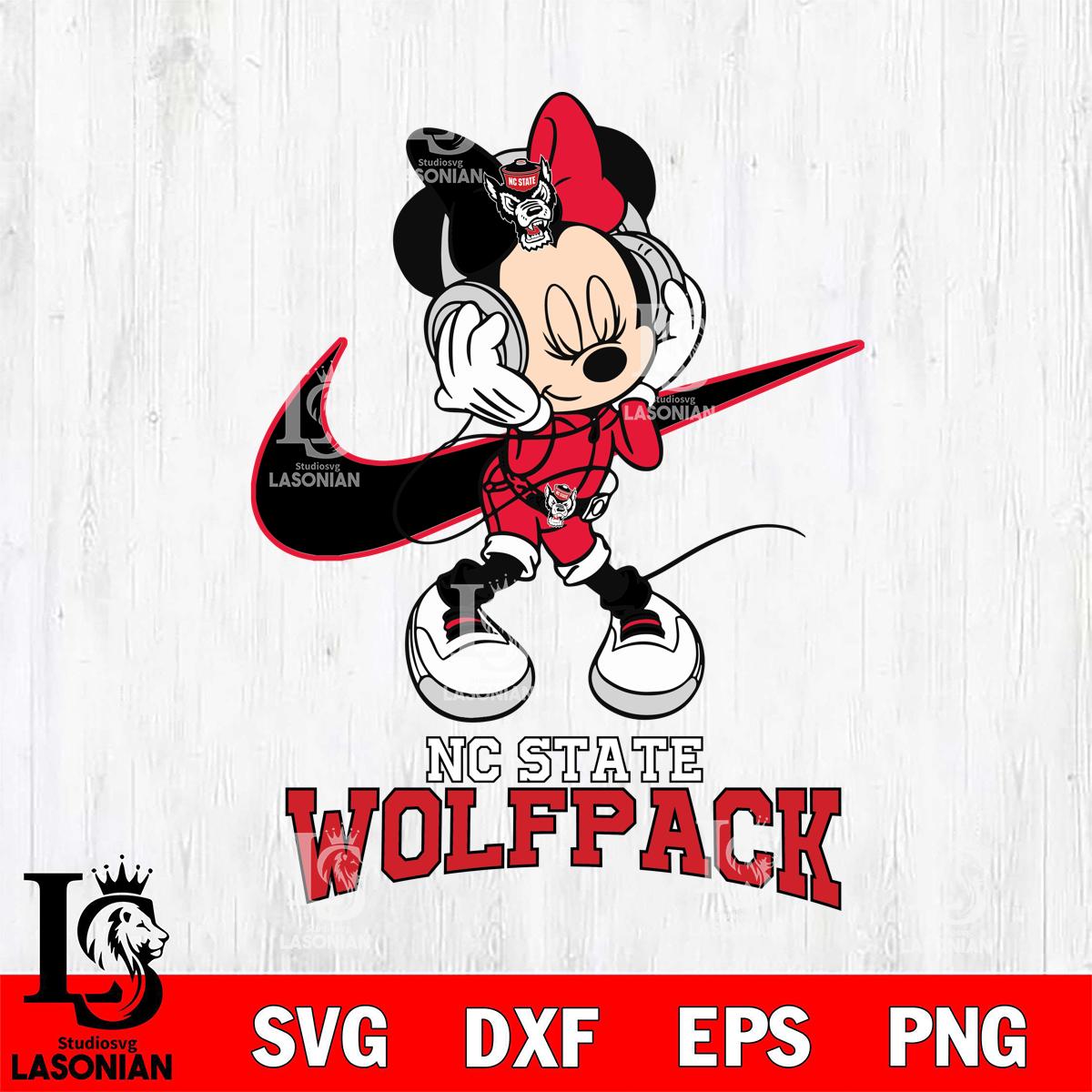 NC State Wolfpack Minnie Mouse Dancing NIKE – lasoniansvg