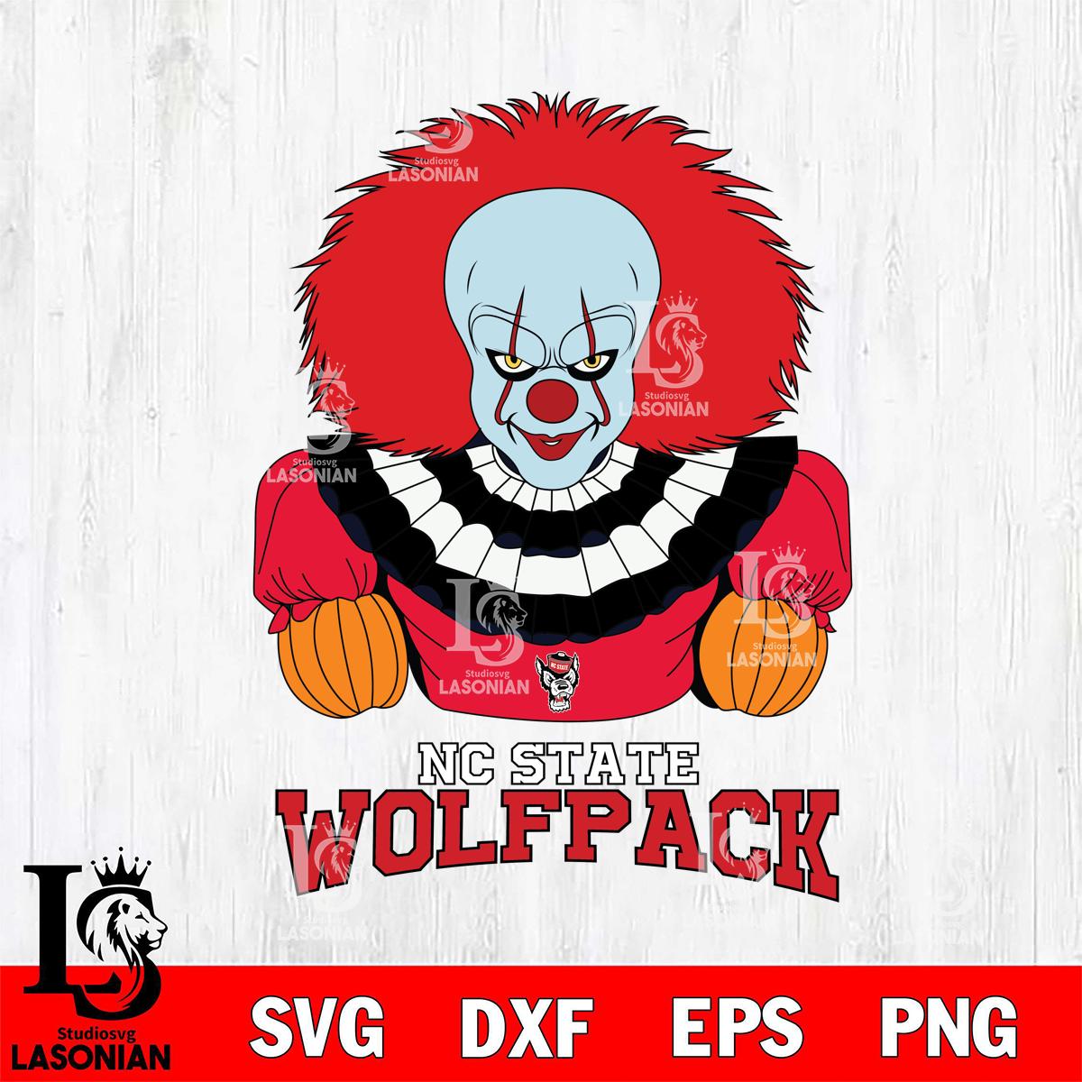 NC State Wolfpack Pennywise Horror Sport 3 – lasoniansvg
