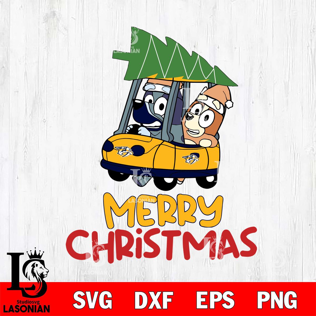 Nashville Predators Bluey Merry Christmas – lasoniansvg