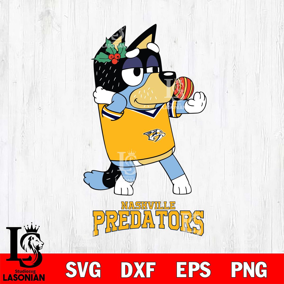Nashville Predators Christmas Bluey Bandit Heeler – lasoniansvg