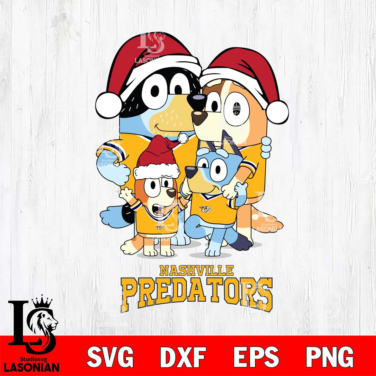 Nashville Predators Christmas Bluey Family Sport – lasoniansvg