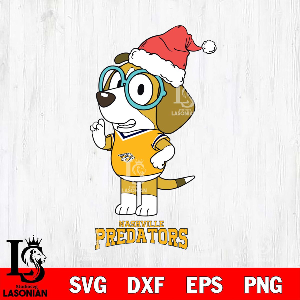 Nashville Predators Christmas Bluey Honey Sport – lasoniansvg