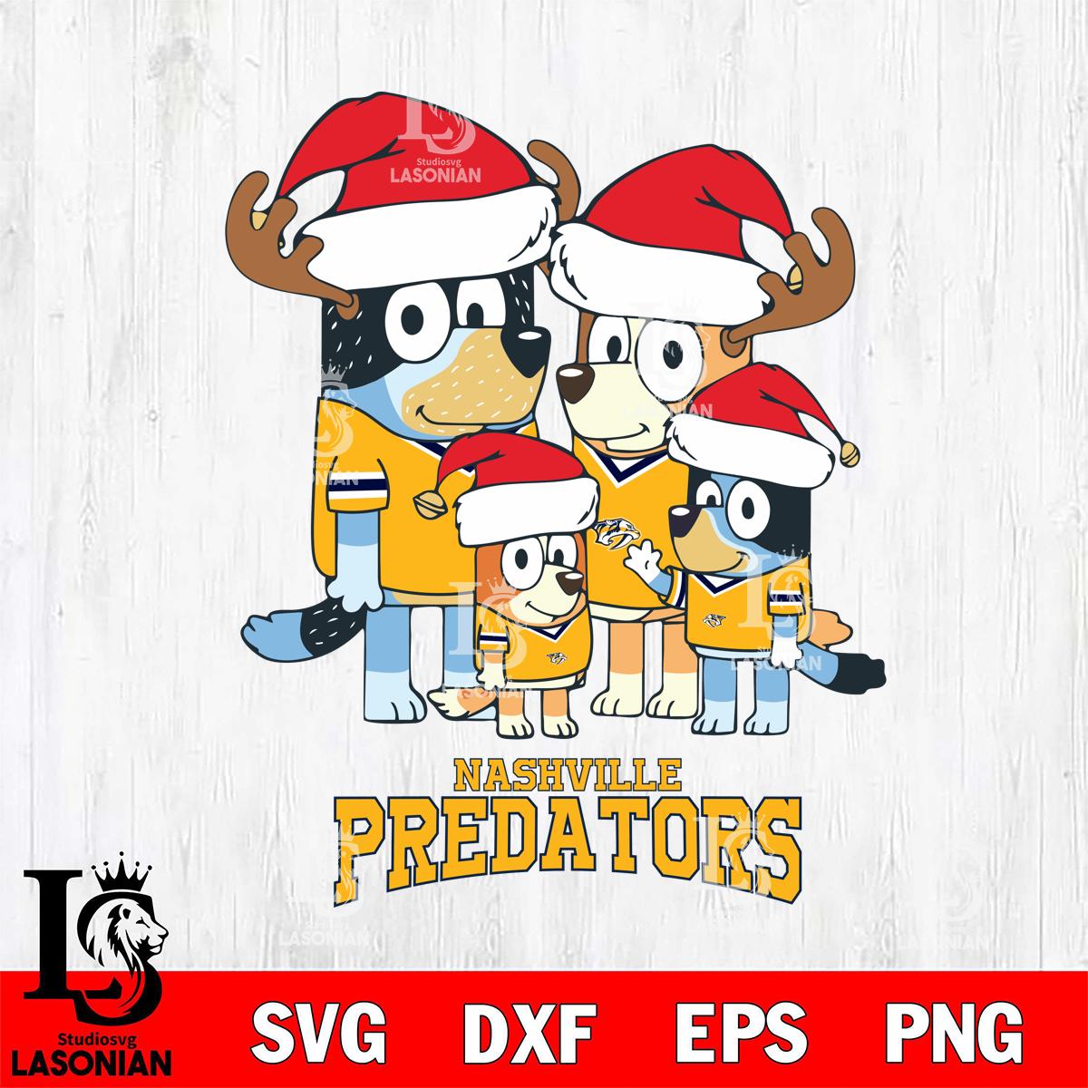 Nashville Predators Christmas Bluey Santa Family – lasoniansvg