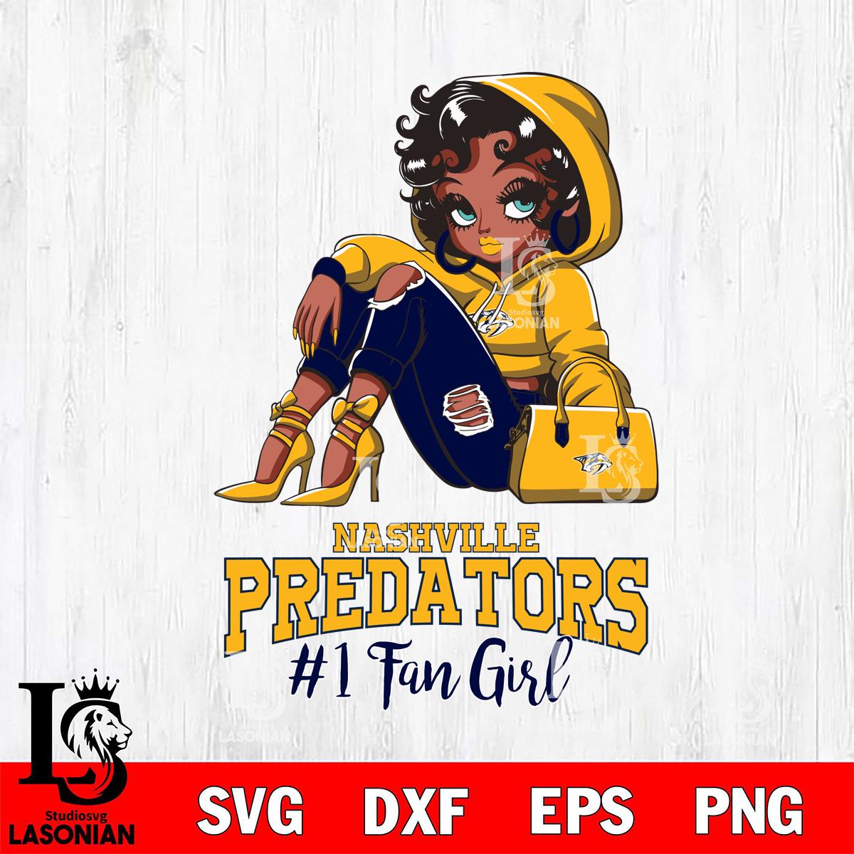 Nashville Predators #1 beauty Black Fan Girl – lasoniansvg
