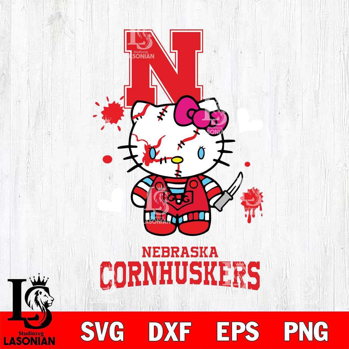 Nebraska Cornhuskers Hello Kitty Horror 2 – lasoniansvg