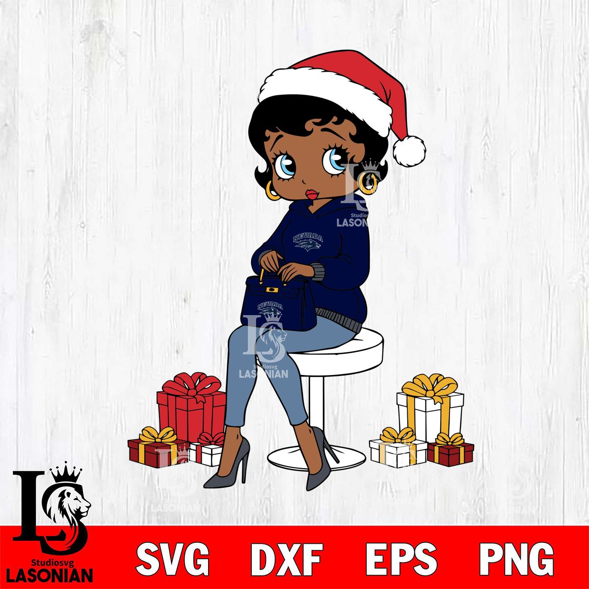 Nevada Wolf Pack Betty Boop Sit Christmas – lasoniansvg