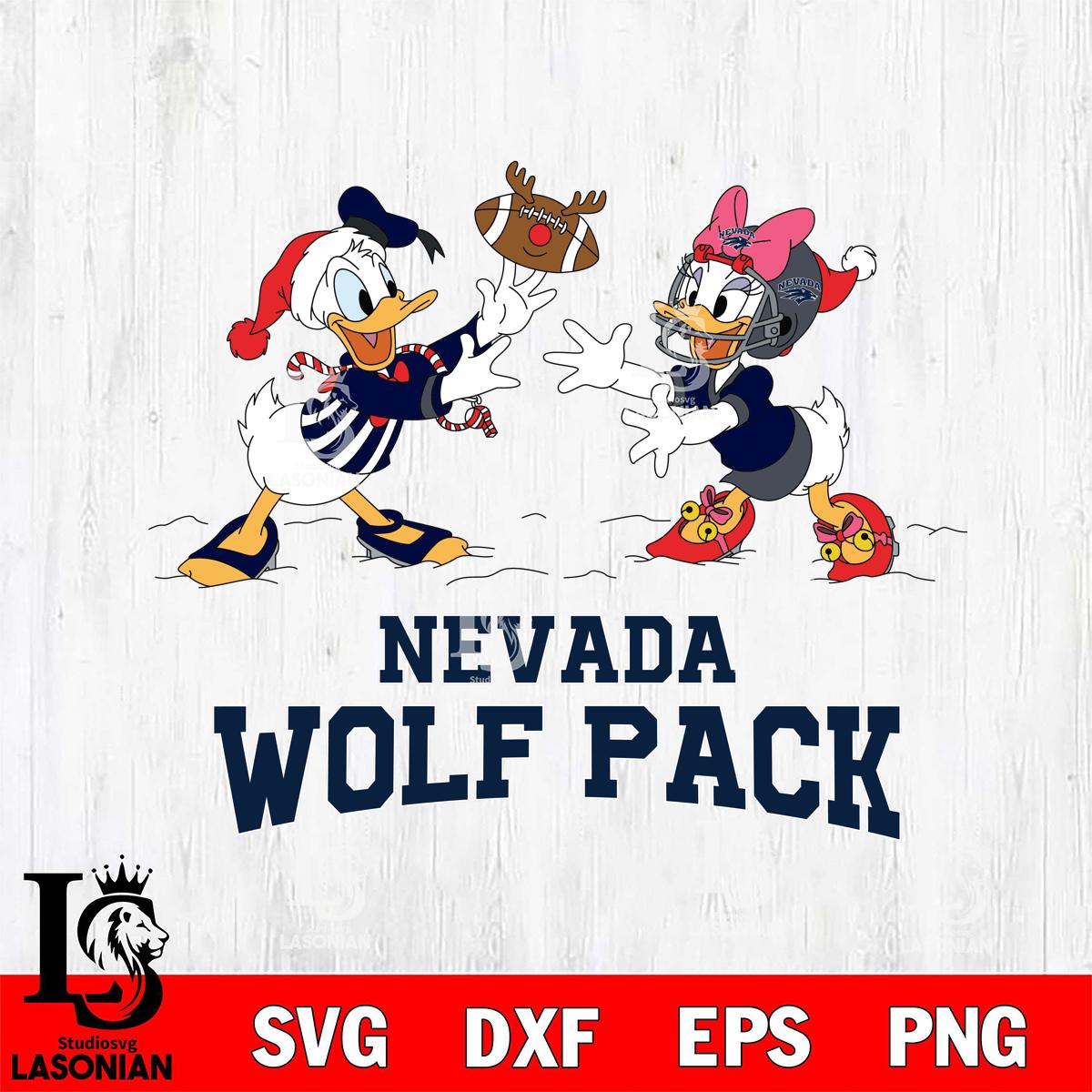 Nevada Wolf Pack Donald Duck & Daisy Duck Football – lasoniansvg