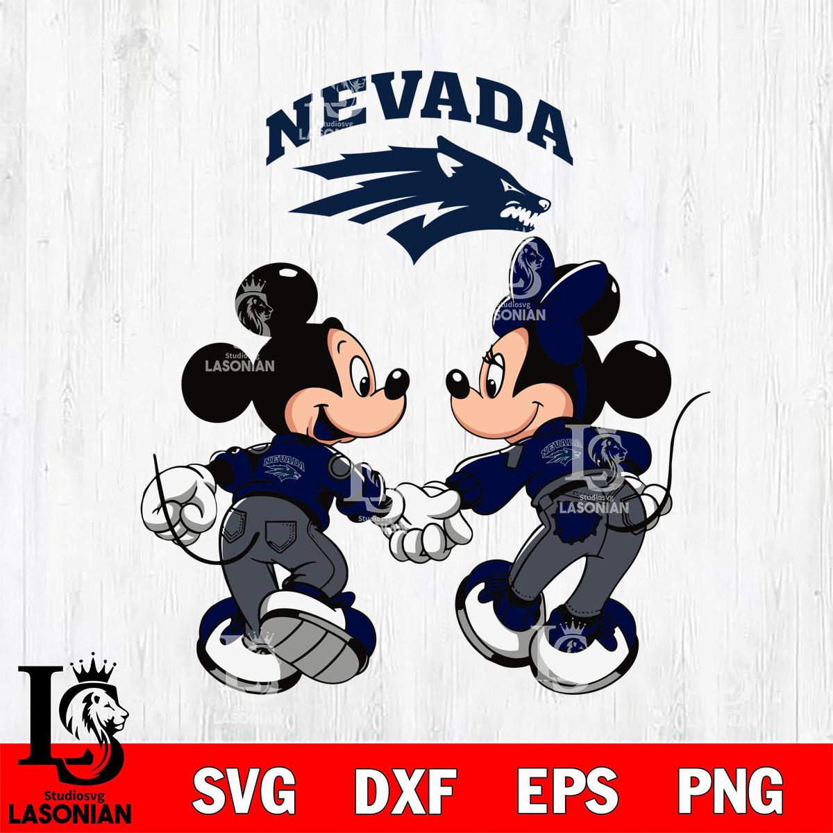Nevada Wolf Pack Fan Minnie And Mickey Love – lasoniansvg
