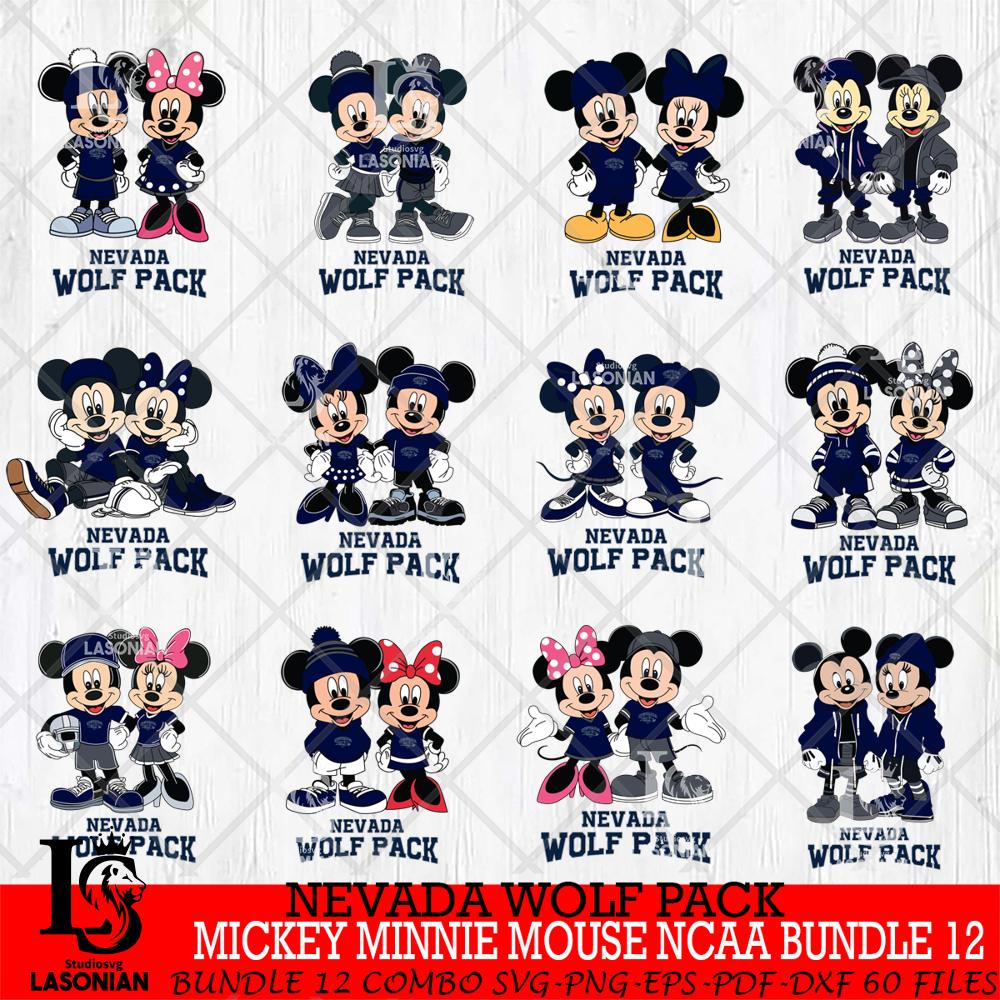 Nevada Wolf Pack Mickey Minnie Mouse NCAA Bundle 12 – lasoniansvg