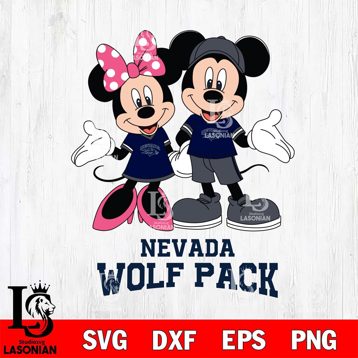 Nevada Wolf Pack Mickey Minnie Mouse Sport – lasoniansvg