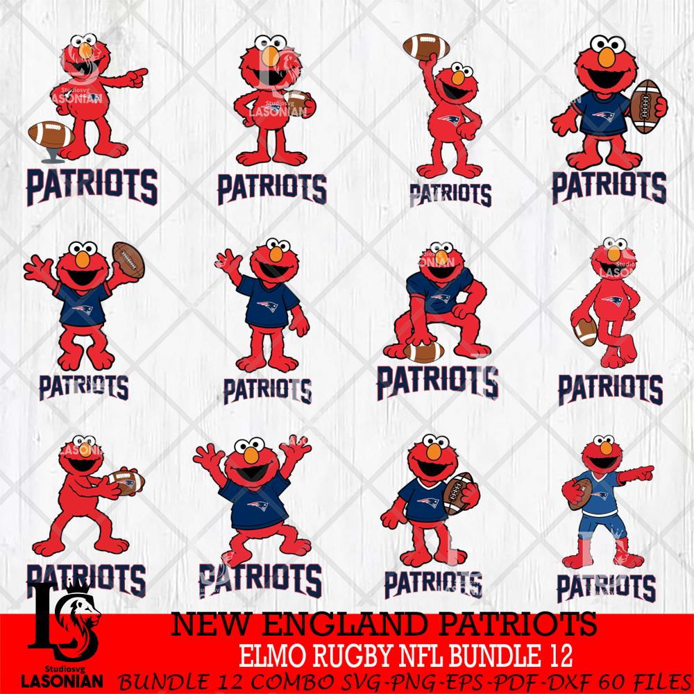 New England Patriots Elmo rugby NFL Bundle File Cut, Elmo bundle SVG ...