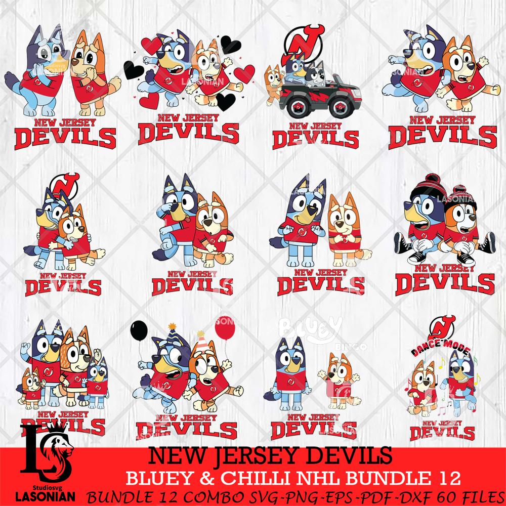 New Jersey Devils Bluey & Bingo NHL Bundle 12 SVG – lasoniansvg