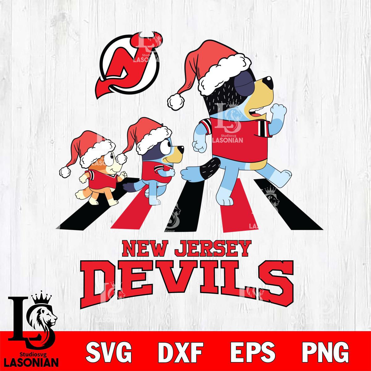 New Jersey Devils Christmas Family Bluey Walking – lasoniansvg