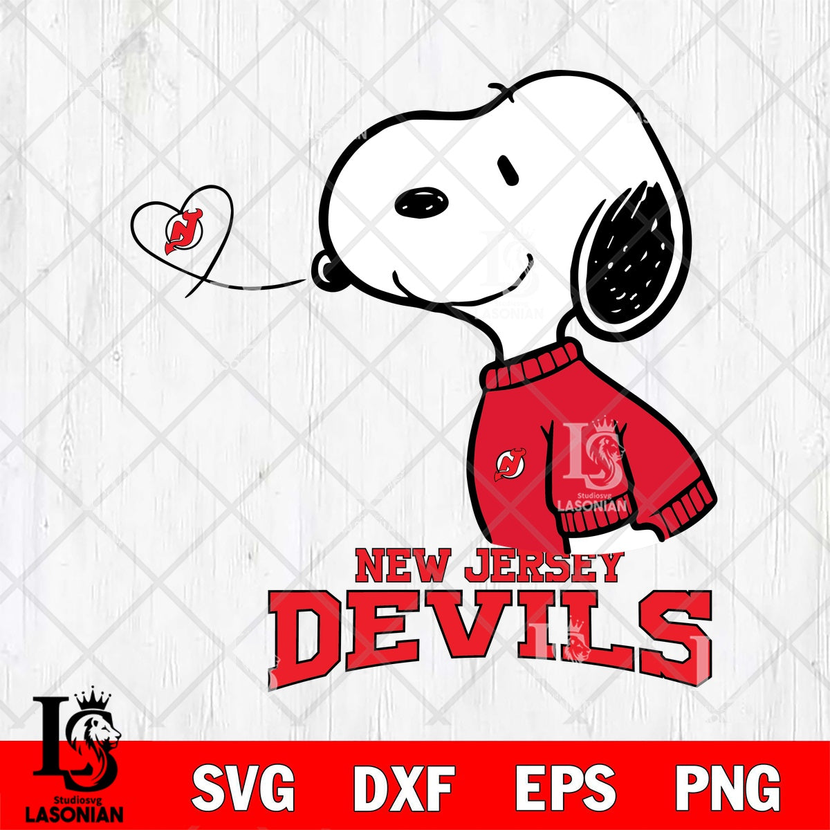 New Jersey Devils Cute Valentine Snoopy File cut , Criucut , Silhouette ...