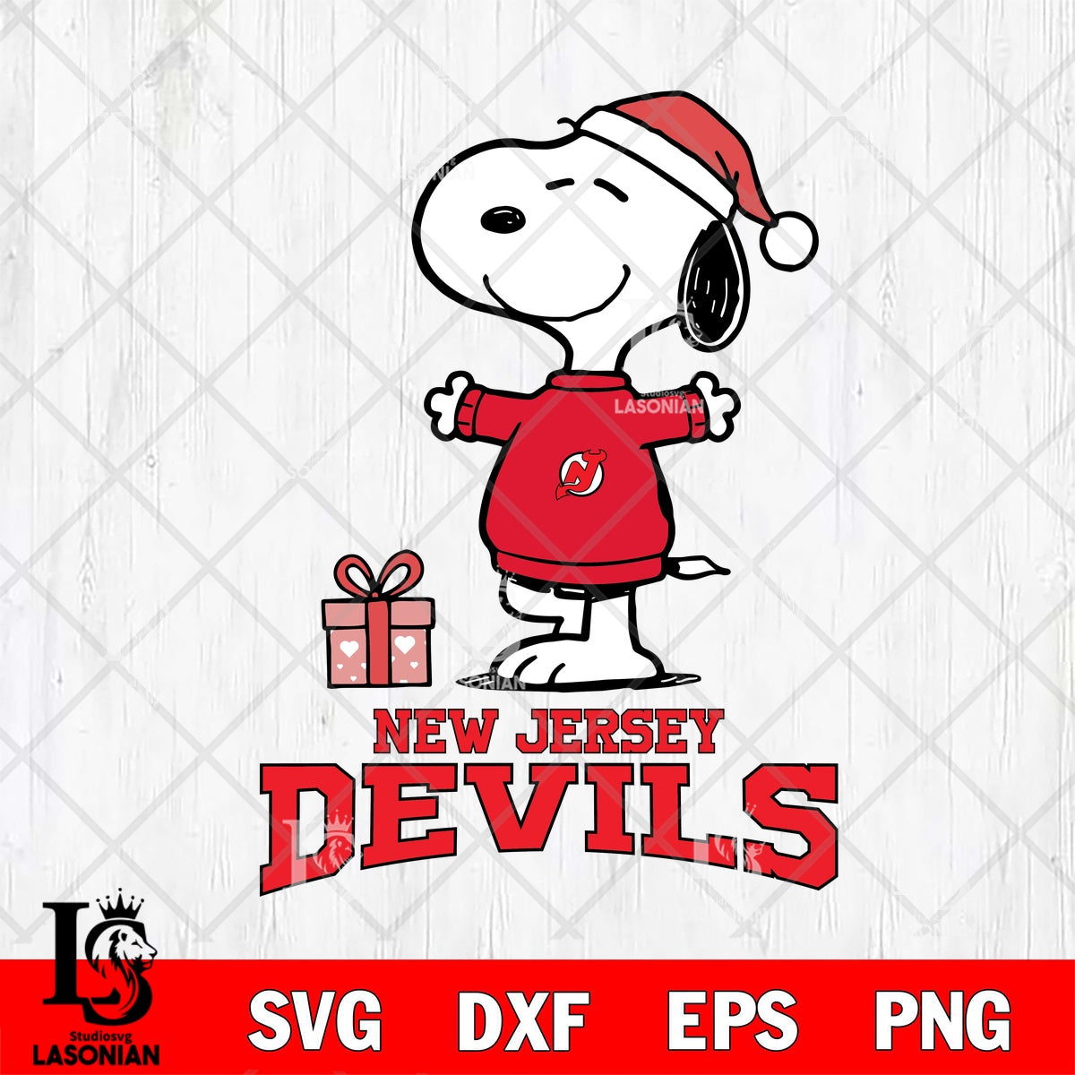New Jersey Devils Snoopy with Gift File cut , Criucut , Silhouette ...