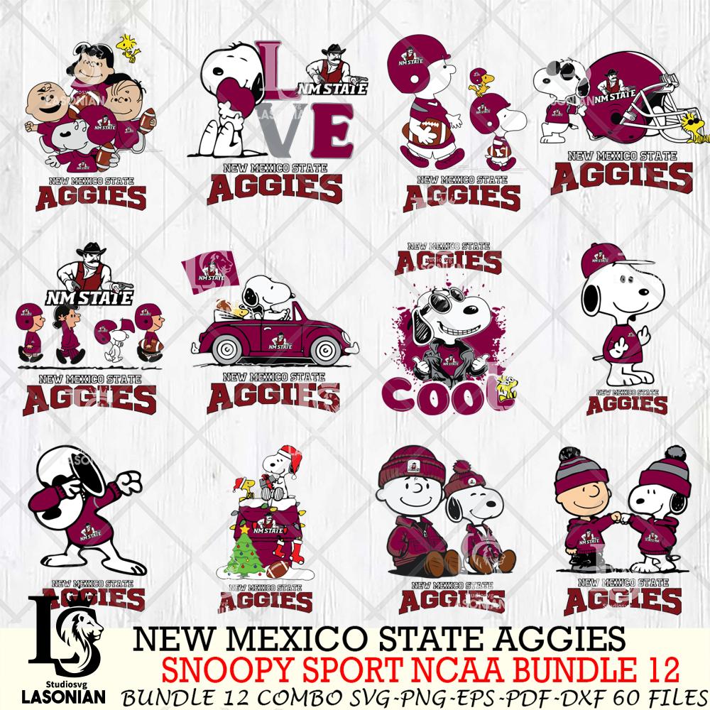 New Mexico State Aggies Snoopy NCAA Bundle 12 SVG – lasoniansvg