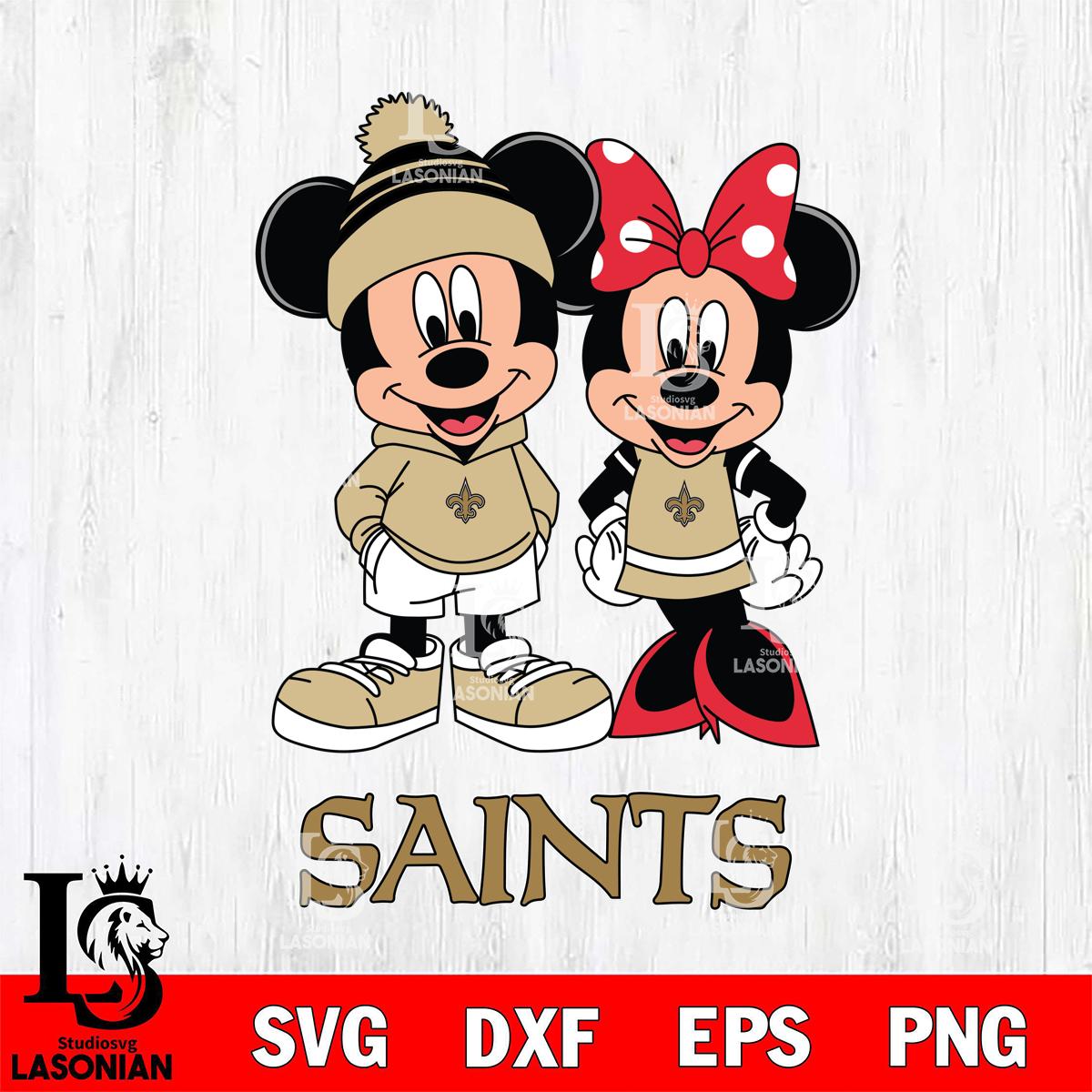 New Orleans Saints Mickey Minnie Mouse Cute Football – lasoniansvg