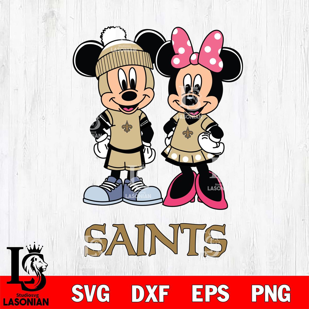 New Orleans Saints Mickey Minnie Mouse Pink – lasoniansvg