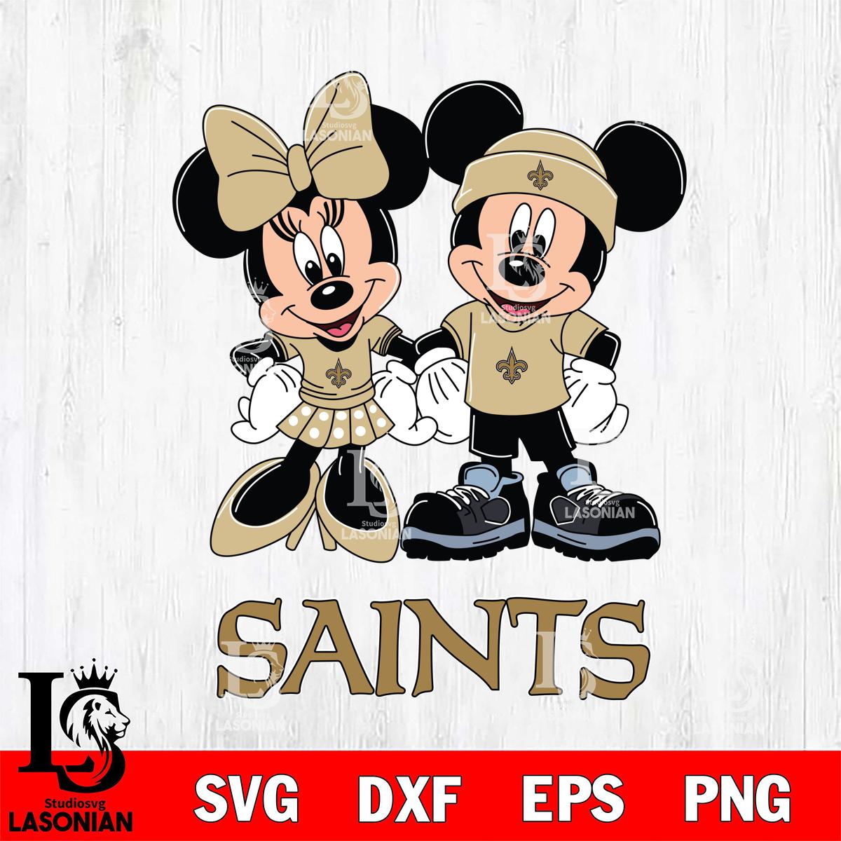 New Orleans Saints Mickey Minnie Rugby ball – lasoniansvg