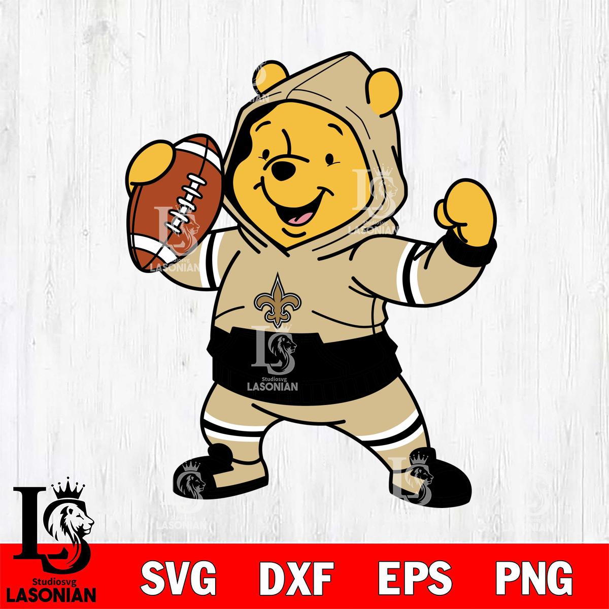 New Orleans Saints Winnie The Pooh Disney Football Christmas – lasoniansvg