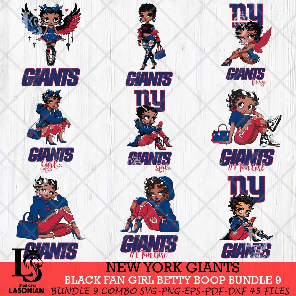 New York Giants Black Fan Girl Betty Boop Bundle 9 – lasoniansvg