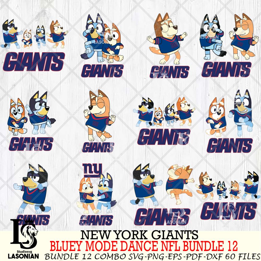 New York Giants Bluey Dance NFL Bundle 12 SVG – lasoniansvg