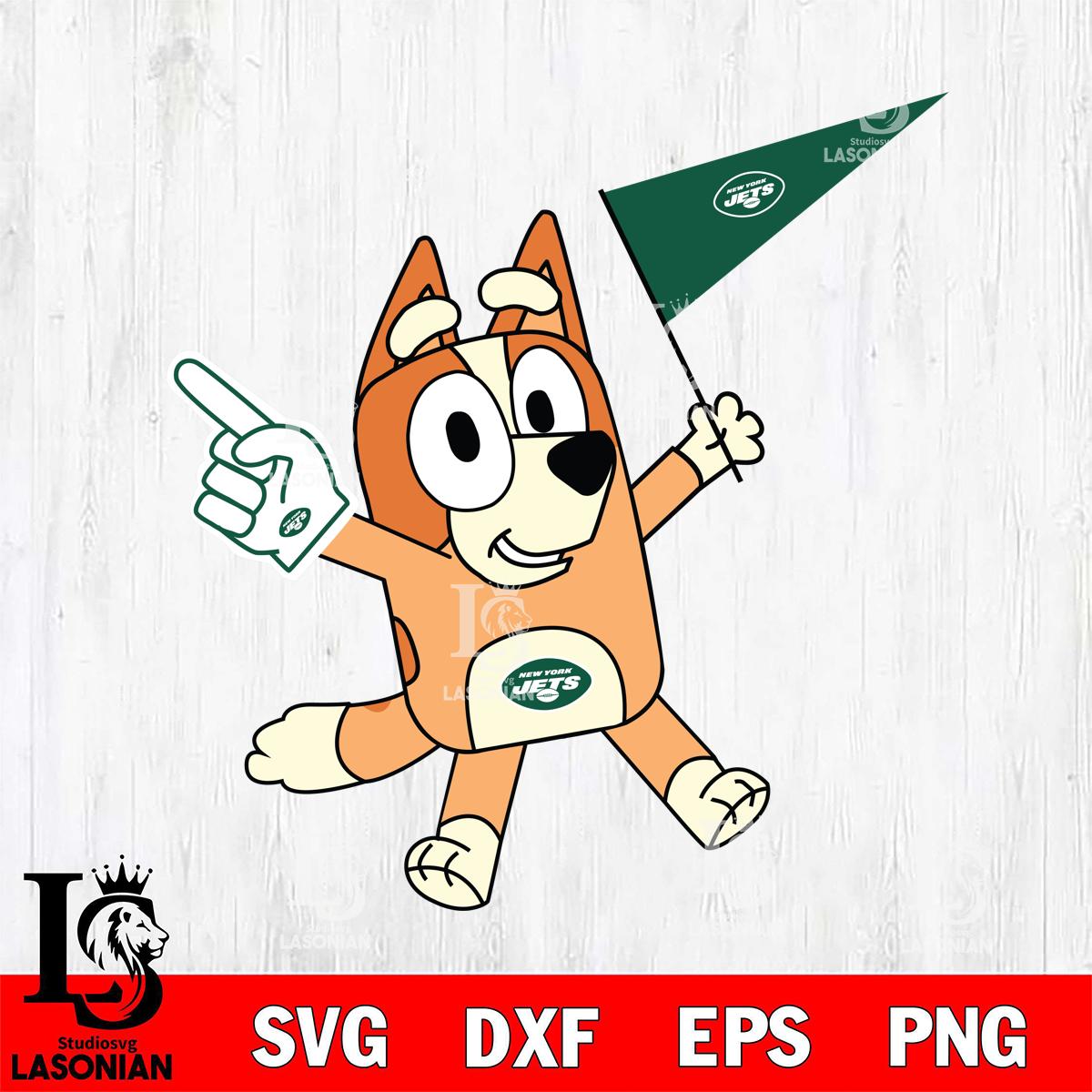 New York Jets Bingo Bluey Flag – lasoniansvg
