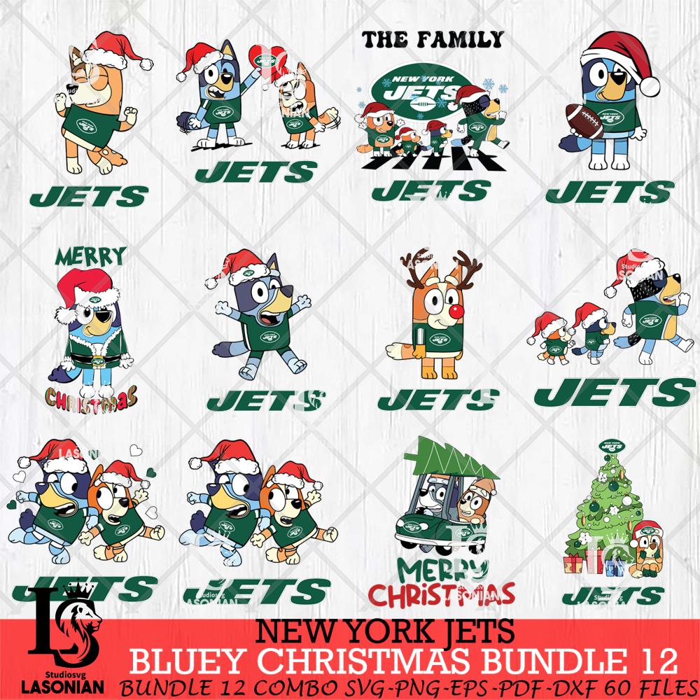 New York Jets Bluey Christmas Holiday Bundle 12 – lasoniansvg