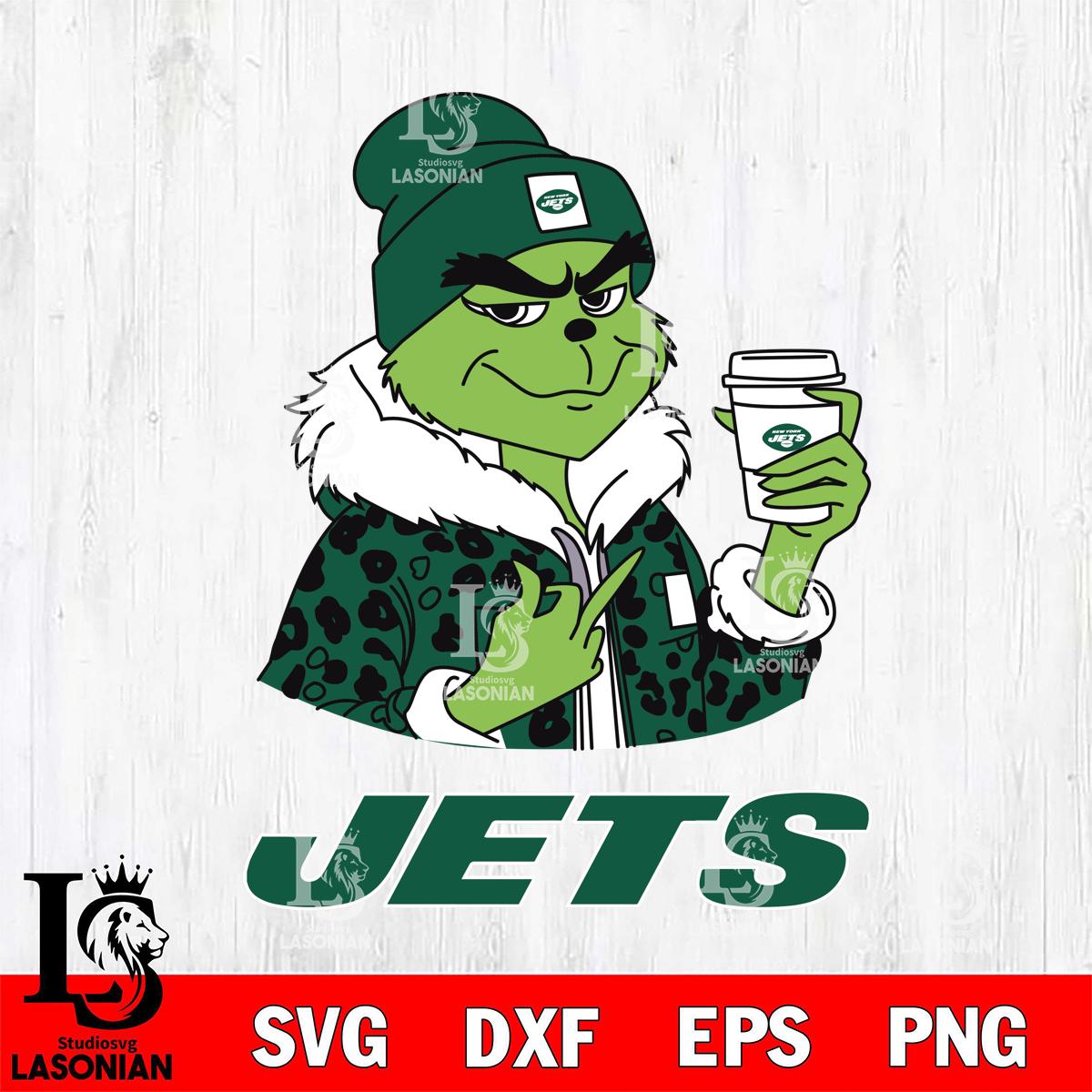 New York Jets Boujee Grinch Leopard Christmas – lasoniansvg