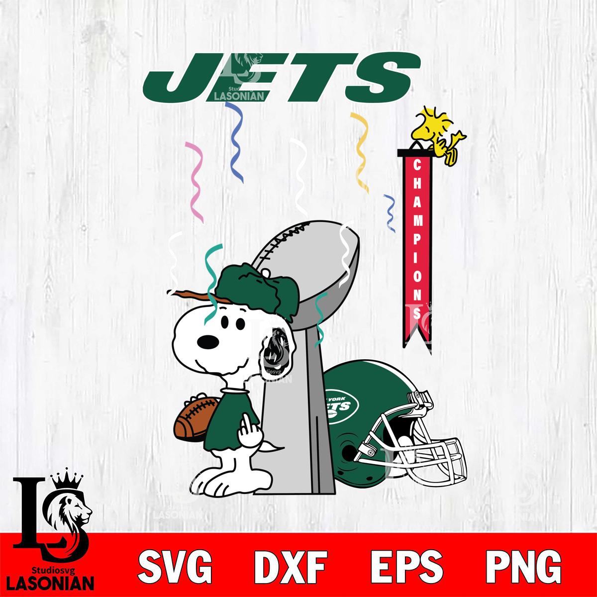 New York Jets Charlie Brown and Snoopy Super Bowl – lasoniansvg