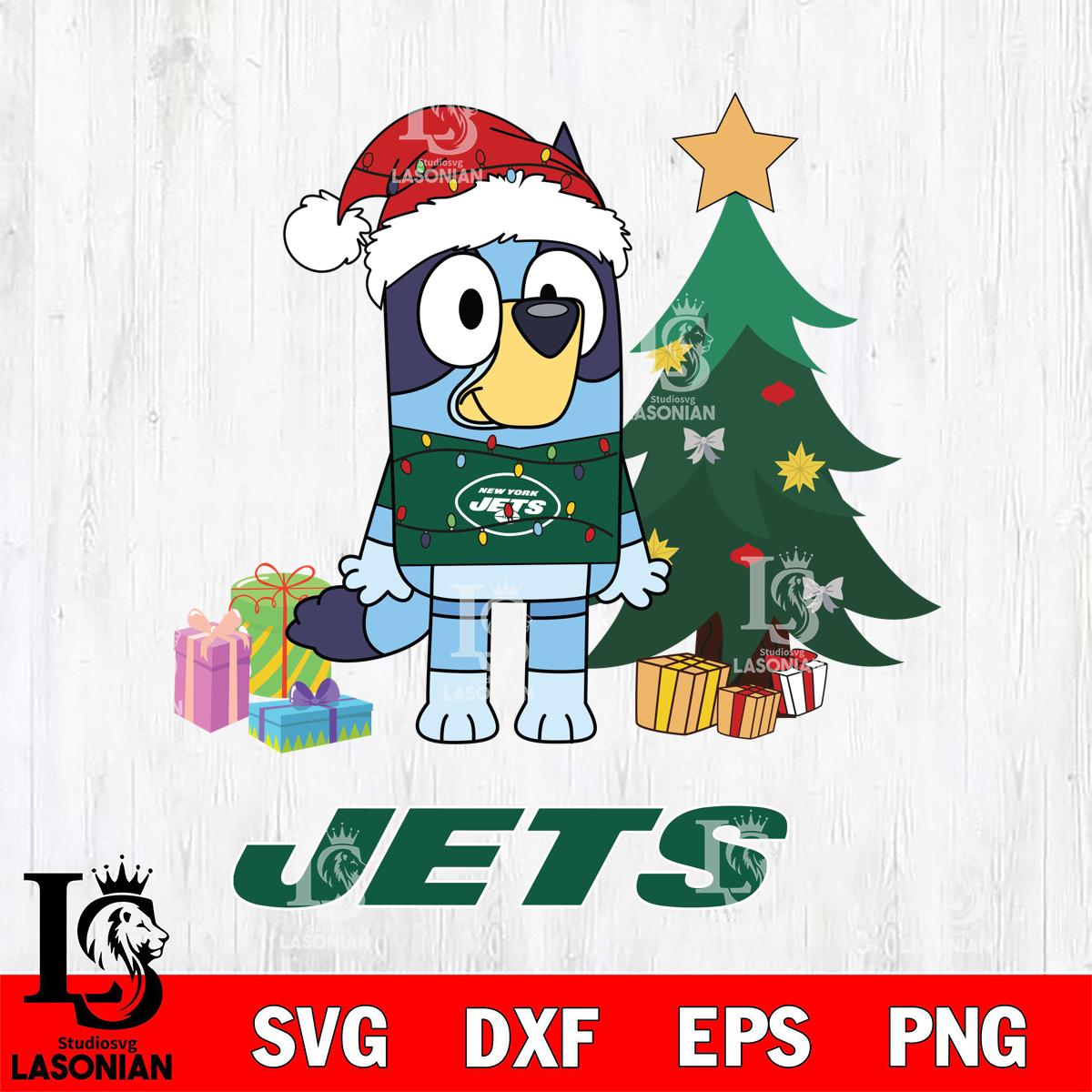 New York Jets Christmas Bluey Tree Sport – lasoniansvg