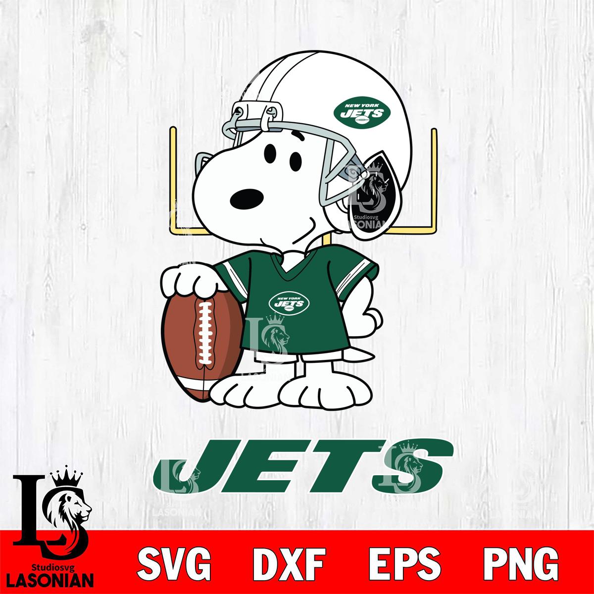 New York Jets Snoopy Player Football – lasoniansvg