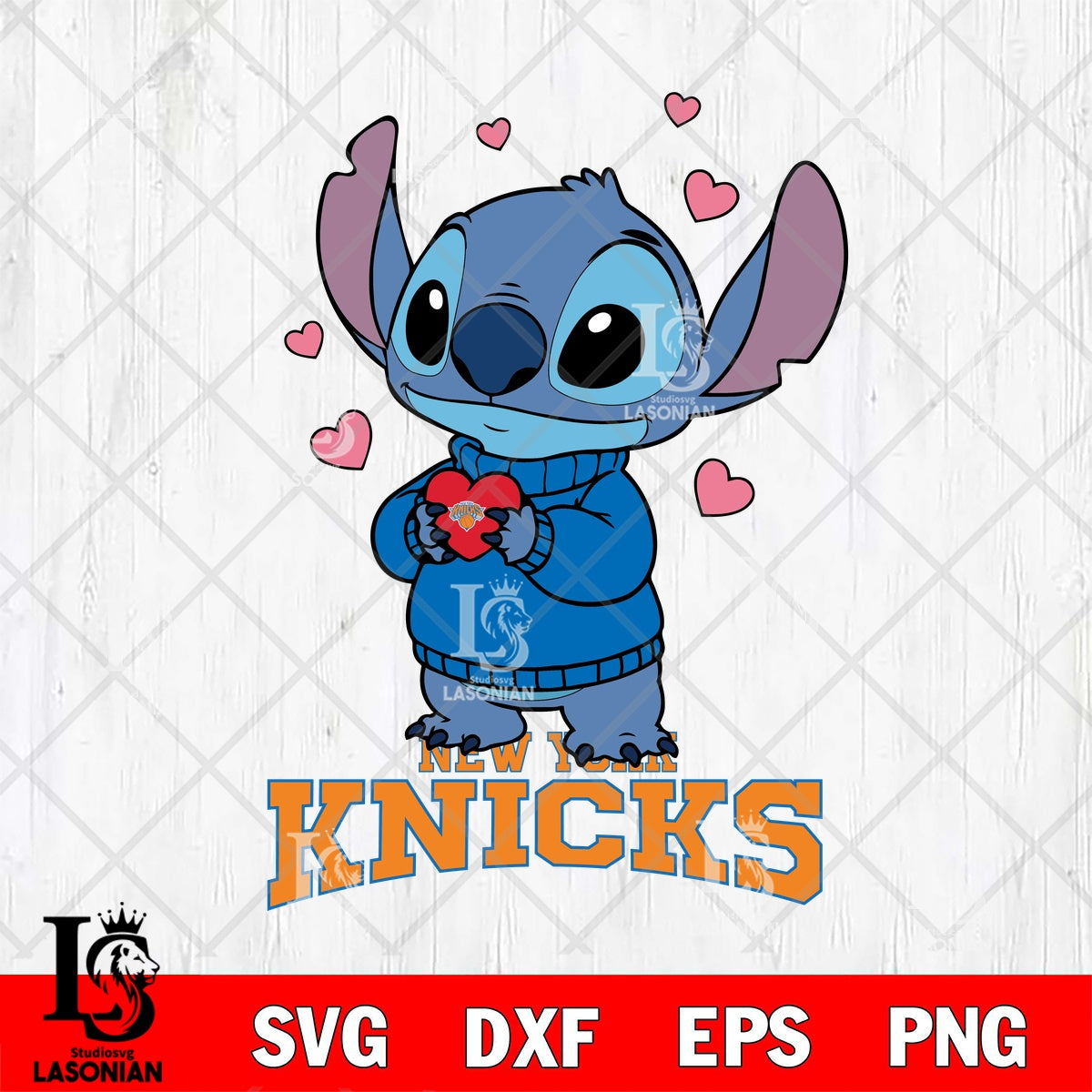 New York Knicks Stitch Valentine Digital Download, NBA SVG DXF EPS PNG ...