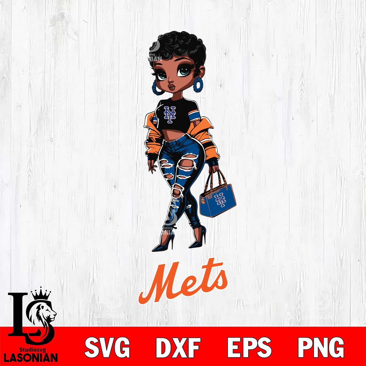 New York Mets Beautiful Black Fan Girl – lasoniansvg