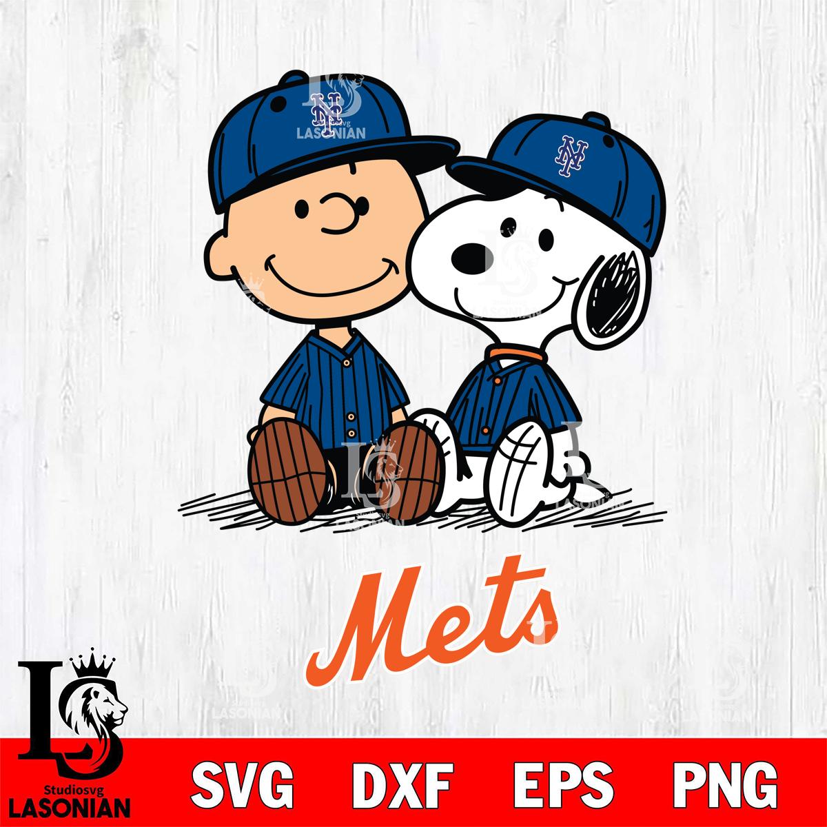 New York Mets snoopy and charlie brown sit baseball – lasoniansvg