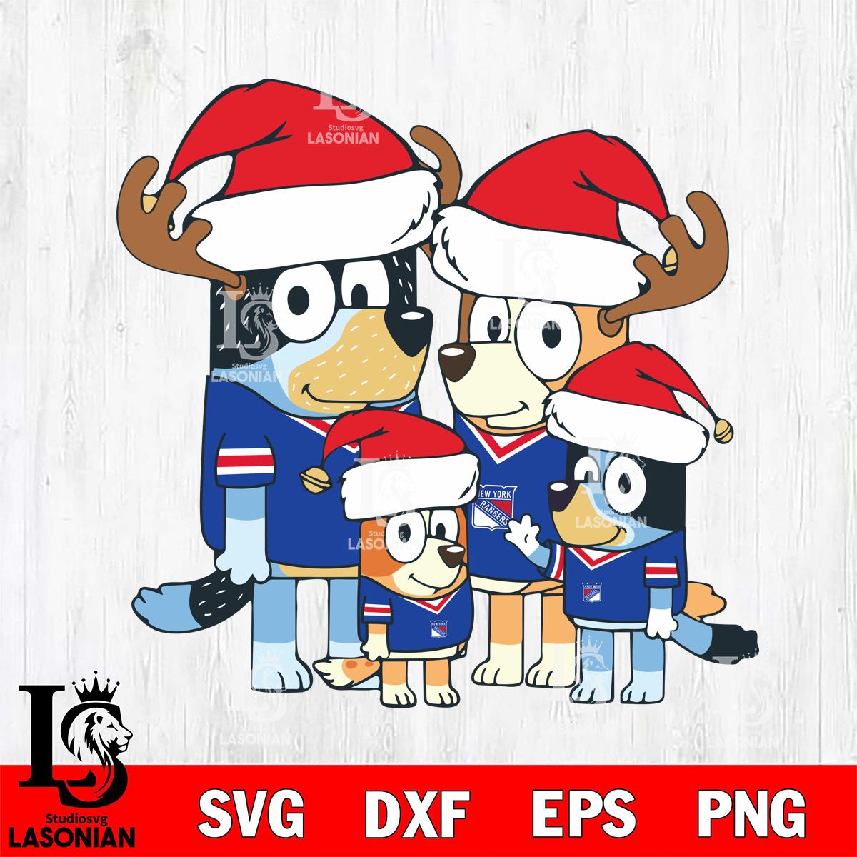 New York Rangers Bluey Santa Family – lasoniansvg