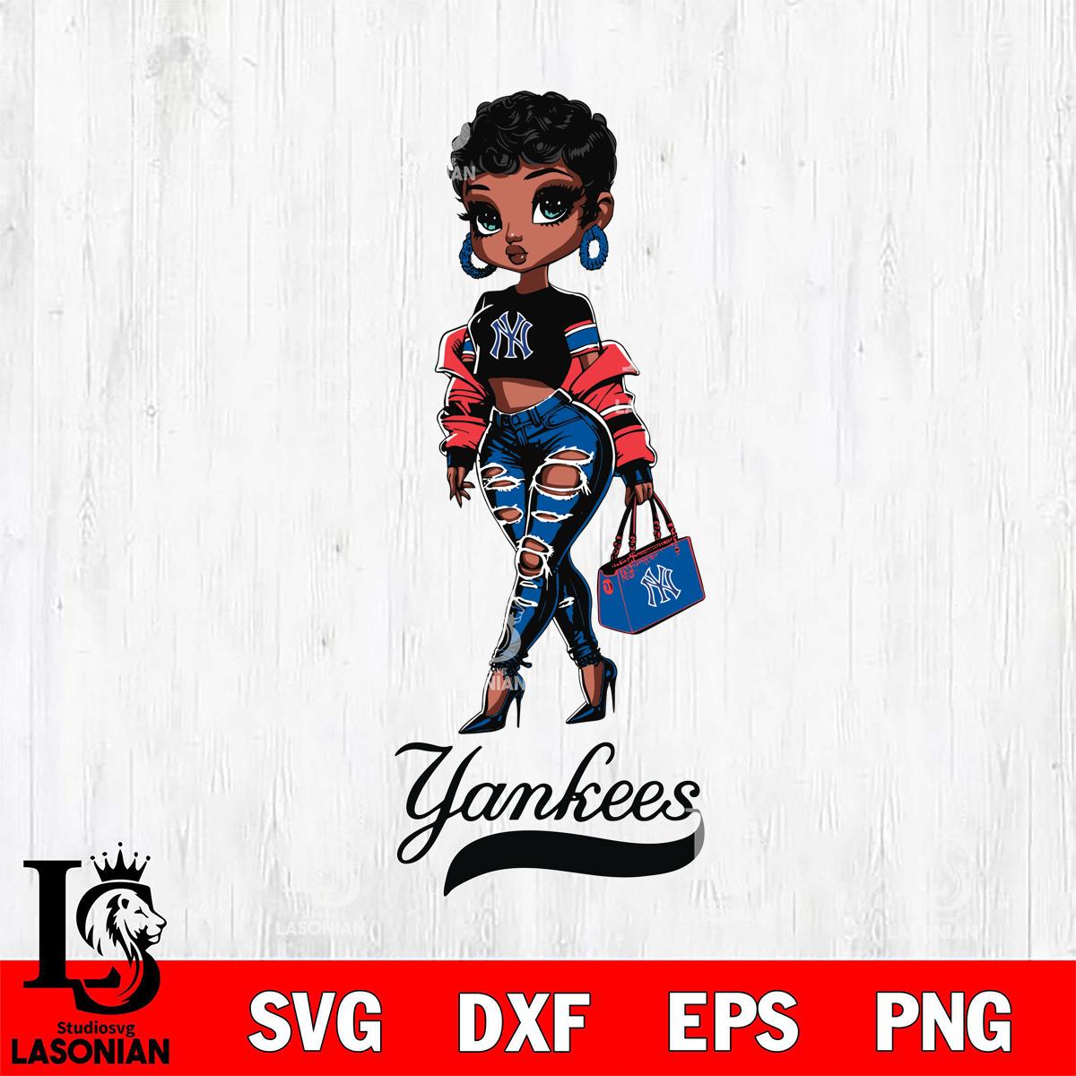 New York Yankees Beautiful Black Fan Girl – lasoniansvg